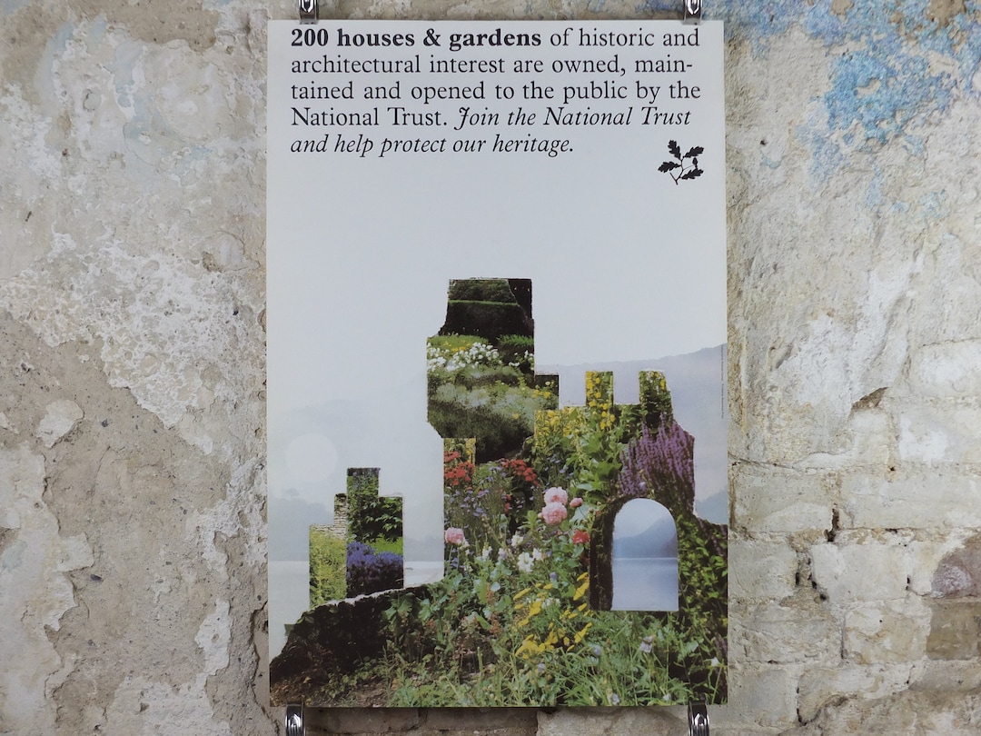 1970s Original National Trust Poster, 200 Houses and Gardens, by ...