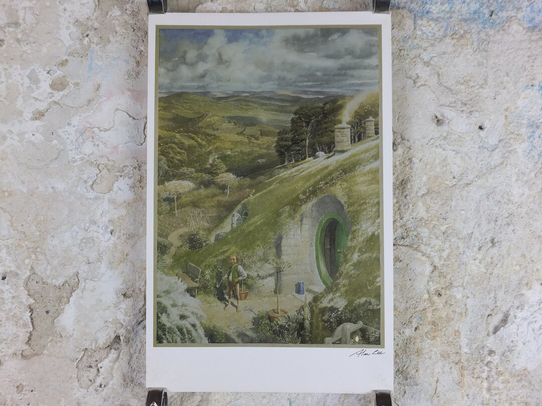 Signed 1997 Bilbo at Bag End Poster by Alan Lee the Shire - Etsy