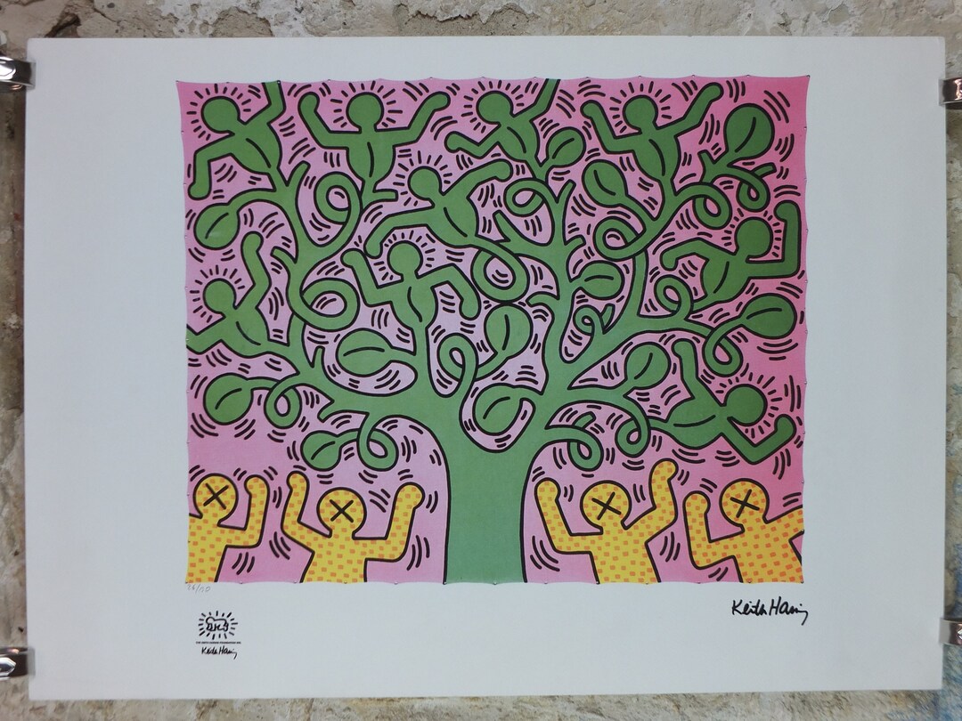 1990 Keith Haring Poster, Tree of Life, Limited Edition of 150, Keith ...