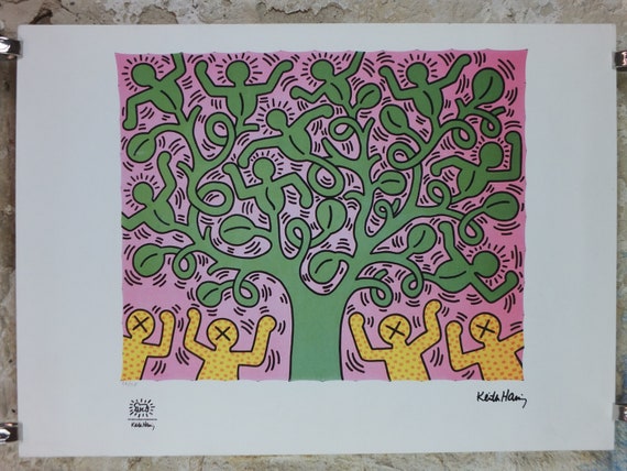 1990 Keith Haring Poster Tree of Life Limited Edition of - Etsy