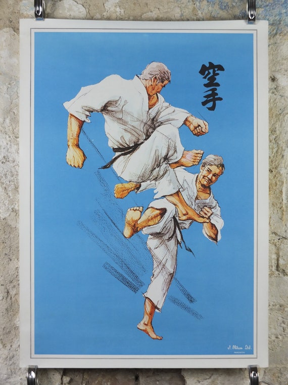 Flying Karate Kick Cartoon