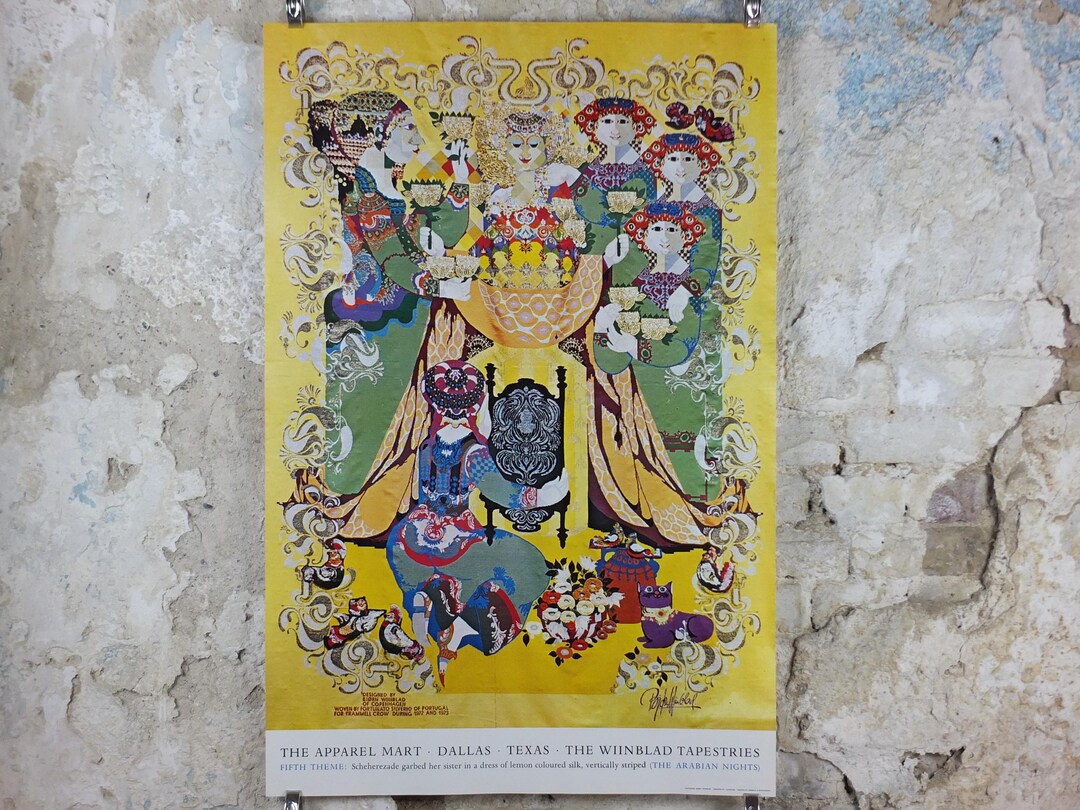 1972 Bjørn Wiinblad Tapestries Poster, 1001 Arabian Nights, Story of ...