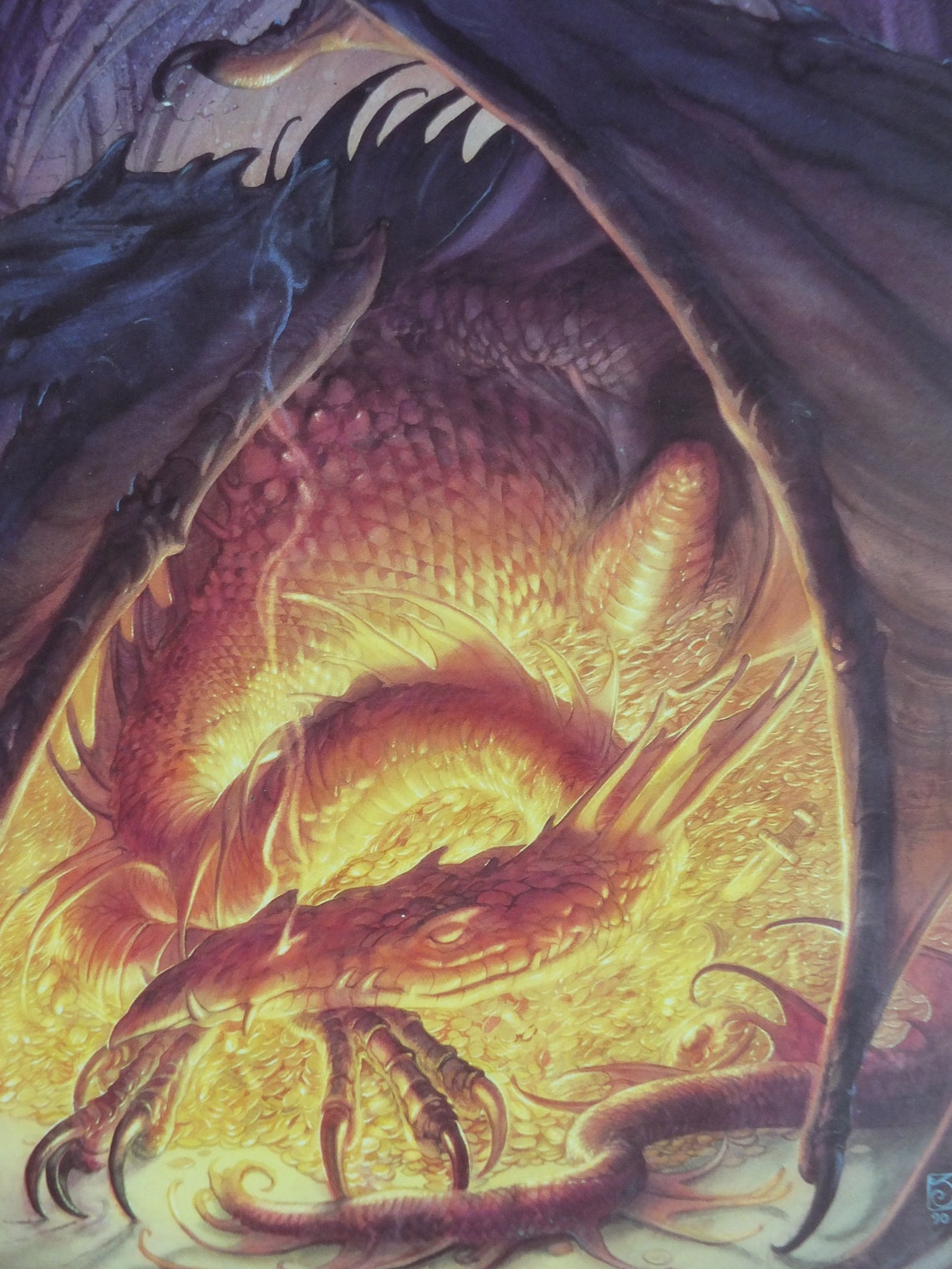 1993 Tolkien the Hobbit Poster, Smaug, by John Howe, Middle Earth, Lord ...