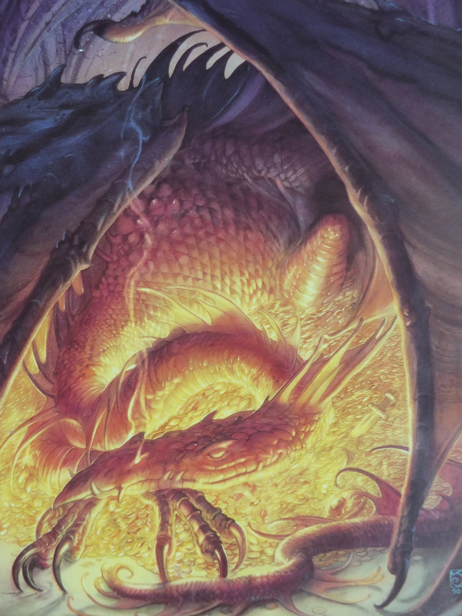 1993 Tolkien the Hobbit Poster, Smaug, by John Howe, Middle Earth, Lord ...