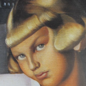 1983 Tamara De Lempicka Poster, kizette En Rose 1926, Art Deco Nouveau ...