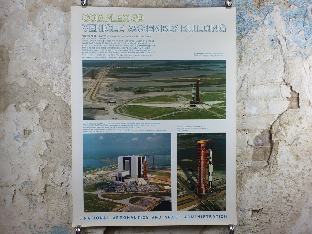 1969 NASA Apollo Complex 39 Poster, the Vehicle Assembly Building From ...