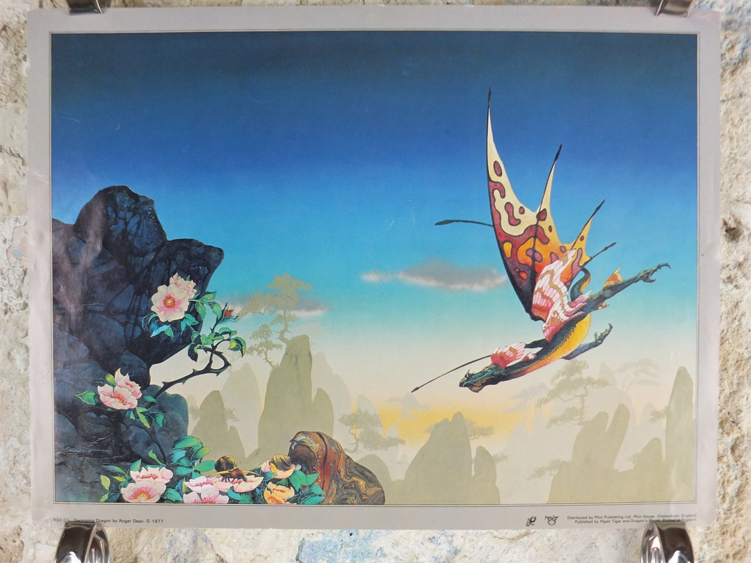 1977 Swooping Dragon Poster, by Roger Dean, From Paper Tiger and Dragon ...