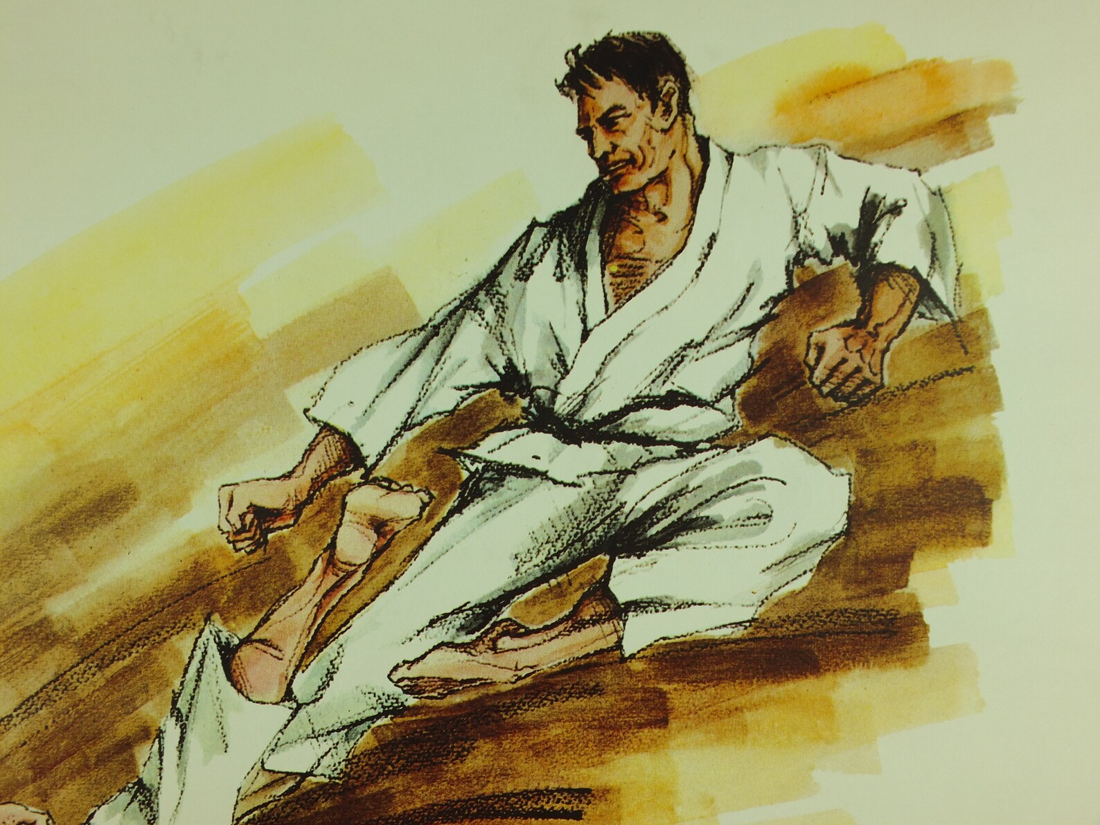 Vintage Karate Poster Martial Arts showing a flying kick from | Etsy