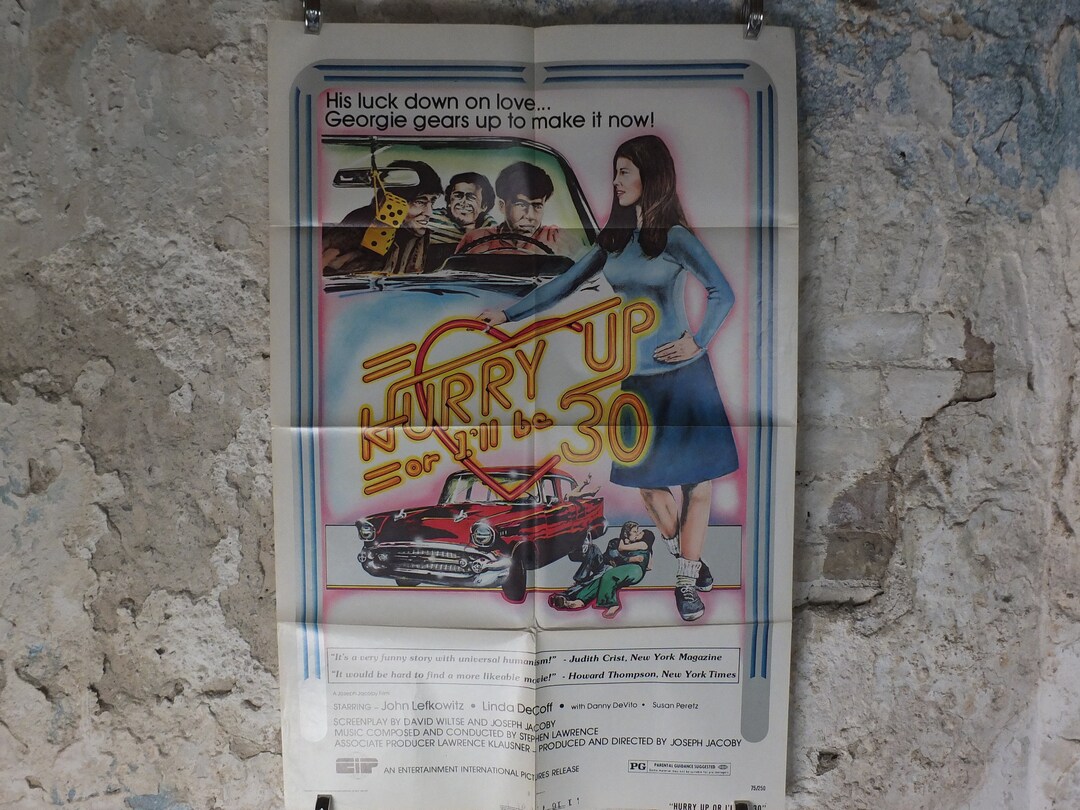 Original Vintage Movie Poster Hurry up or I'll Be 30 1973 1970s Wall ...