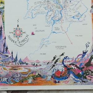 1969 Middle Earth Map Poster, by Barbara Remington Brem, J.R.R. Tolkien ...