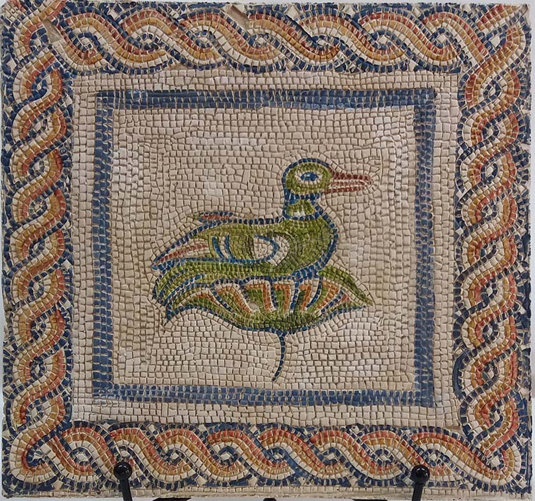 Replica Mosaic ,duck on a Flower , Sepphoris - Etsy
