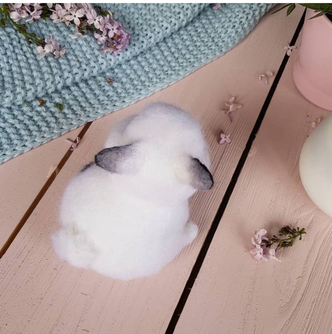 White cute realistic bunny toy bunny baby toy stuffed rabbit | Etsy