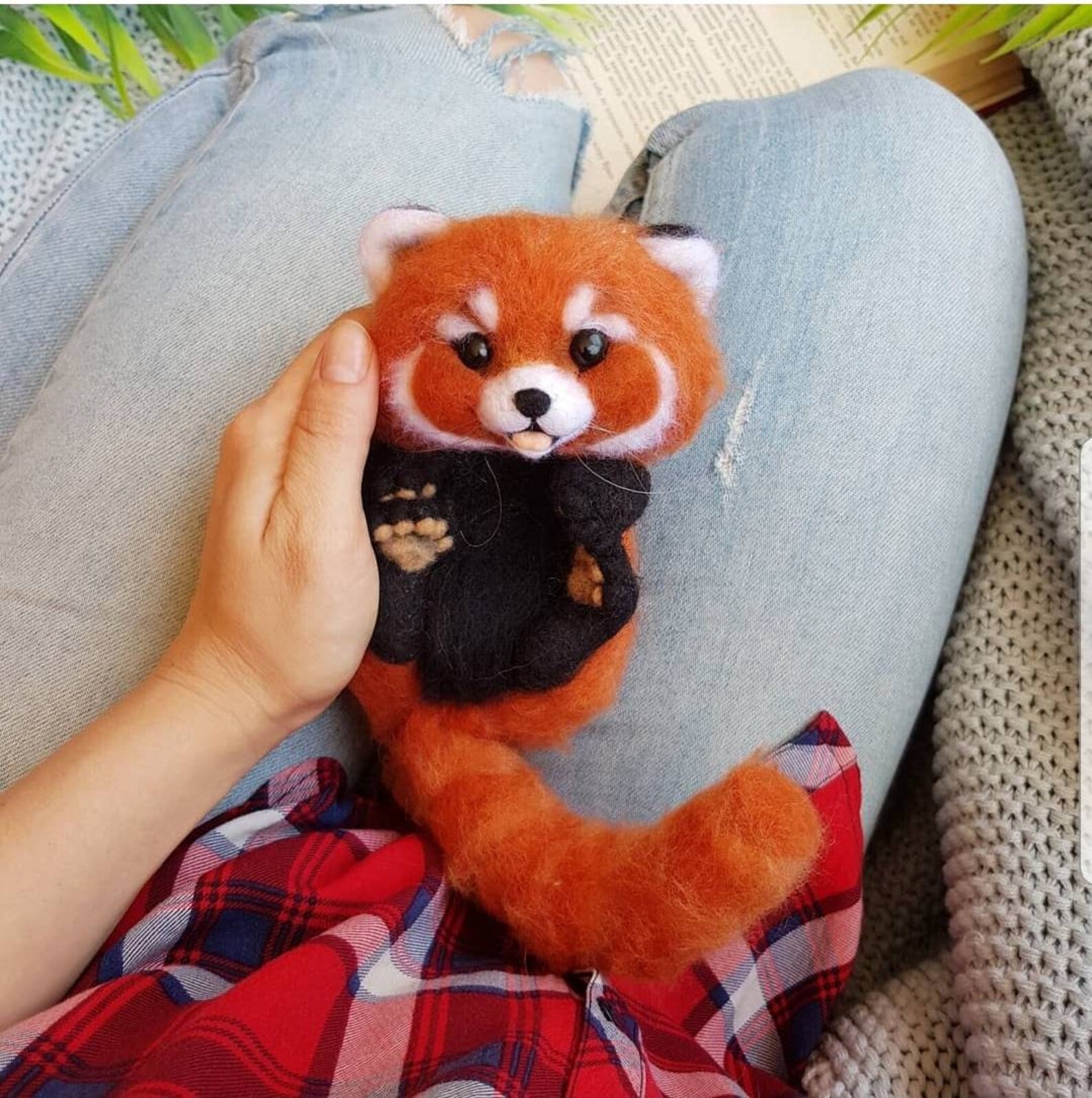 Needle felted red panda toy realistic red panda toykawaii | Etsy