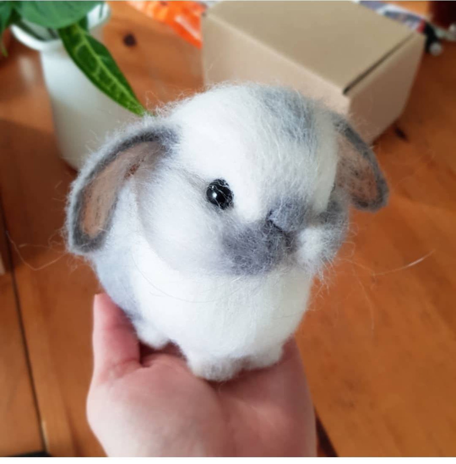 Baby bunny toy grey bunny toy realistic bunny miniature | Etsy