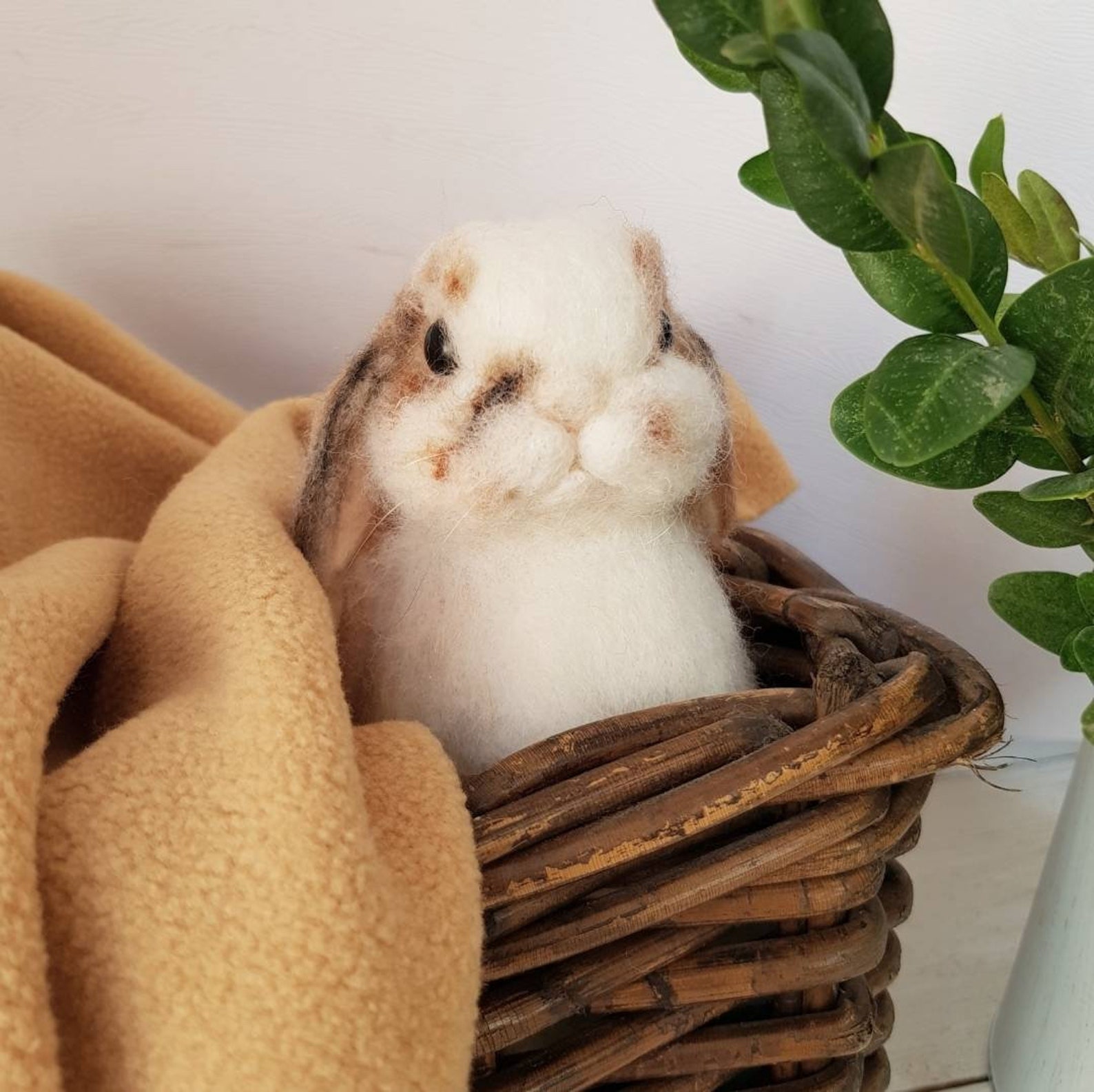 Cute baby bunny toy realistic white bunny miniature toy | Etsy