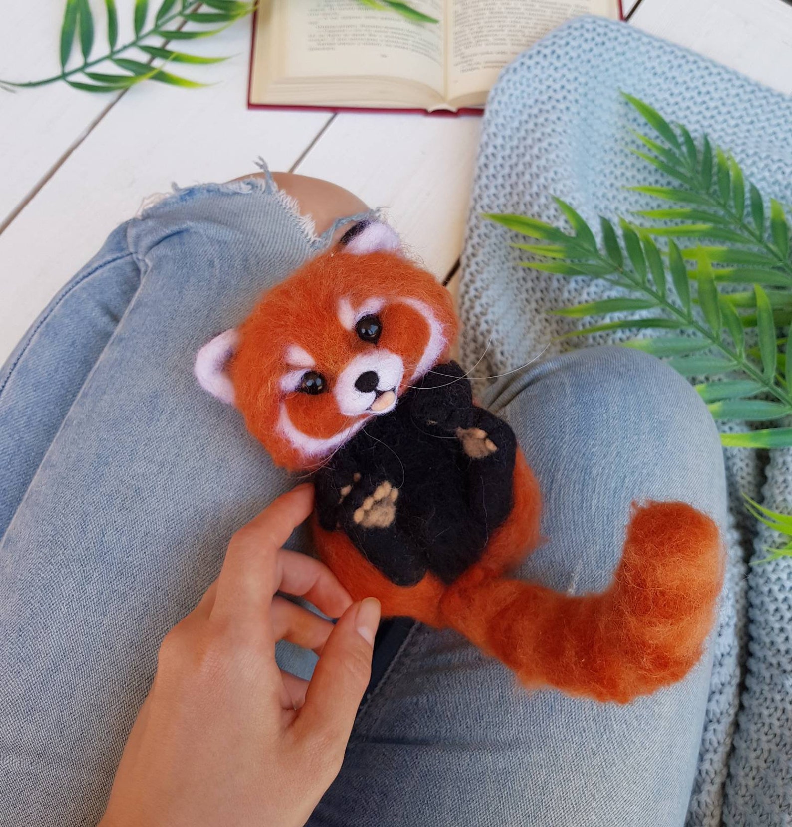 Needle felted red panda toy realistic red panda toykawaii | Etsy