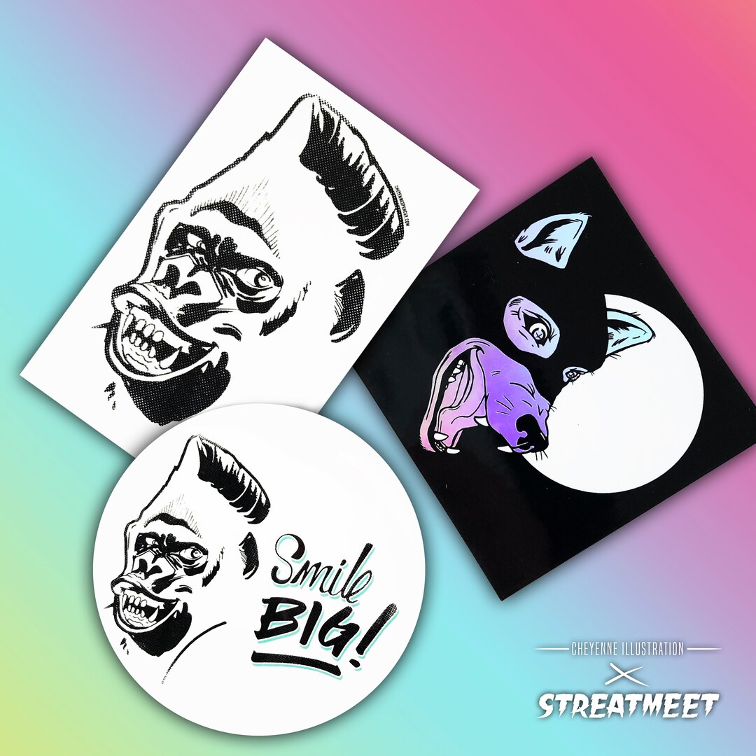 Sticker FUN Pack || Holographic Wolf || Vinyl Gorilla || Transparent ...
