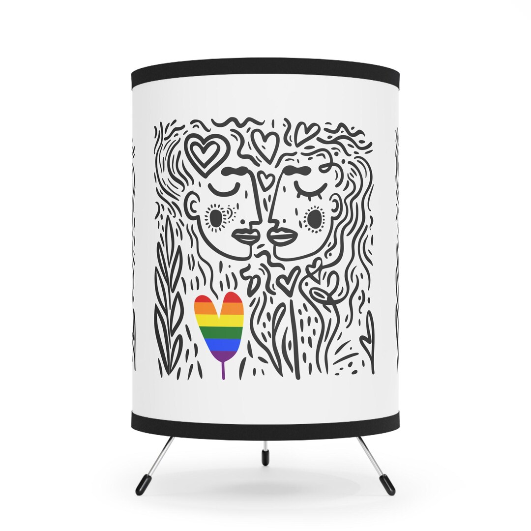 LGBTQ+ Together, Table PRIDE Lamp | Bedside RAINBOW Lamp | Desk Lamp | Tripod Lamp - Etsy