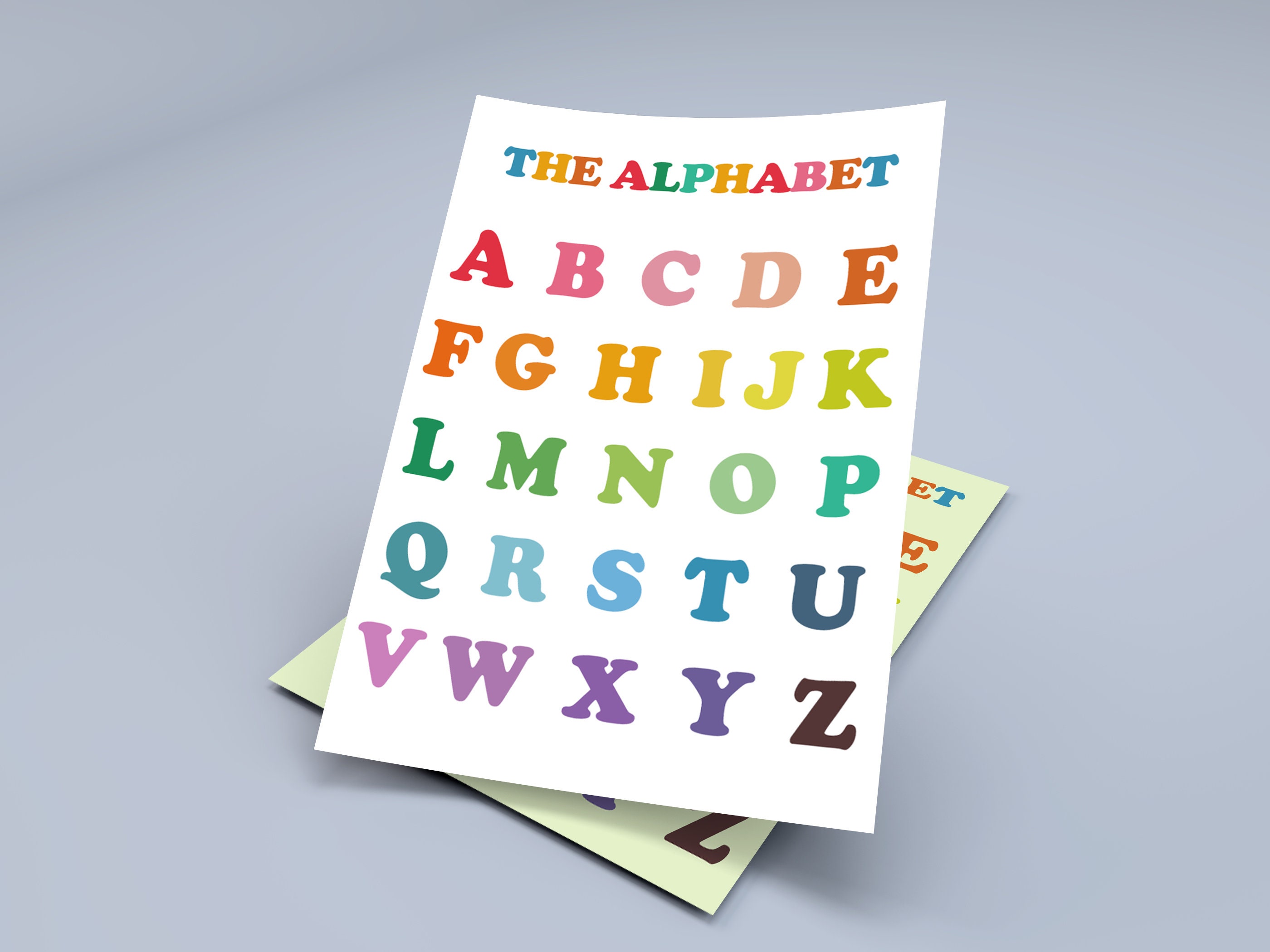 ABC Poster, Rainbow Alphabet Print, Nursery Alphabet Printable Wall Art ...