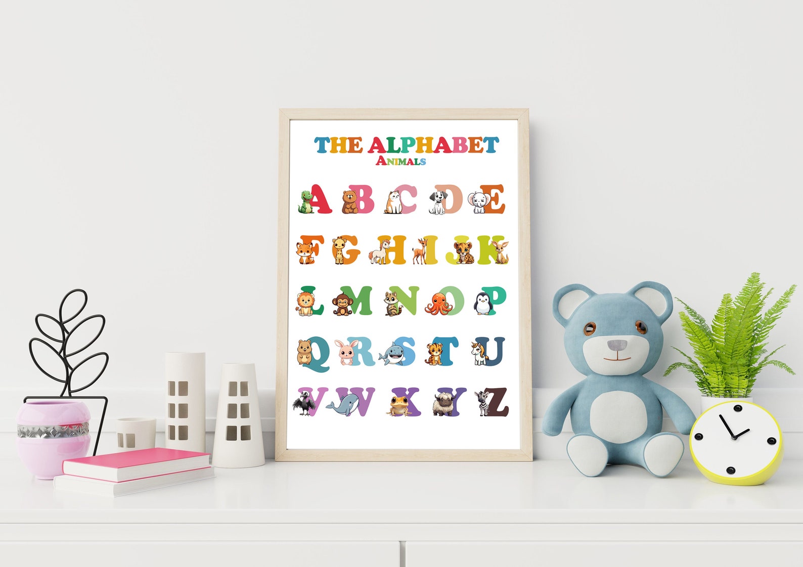 Animal ABC Poster, Rainbow Alphabet Print, Nursery Alphabet Printable ...