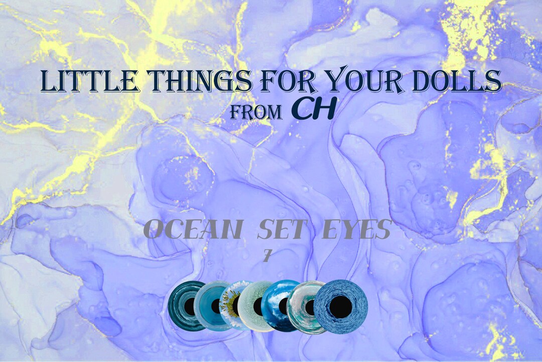 Printable Eye Chip Designs - 14mm Ocean Eyes for Blythe Doll - Ocean ...