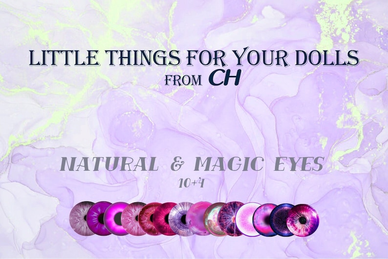 Printable Eye Chip Designs - 14mm Realistic and Magic Eyes for Blythe ...