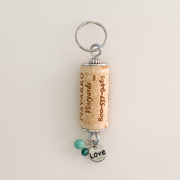 Wine Cork Keychain - Etsy