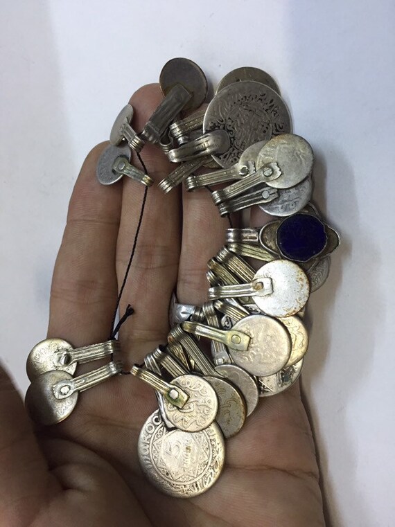 Antique Moroccan silver coin pendant,Berber jewelry,M… - Gem