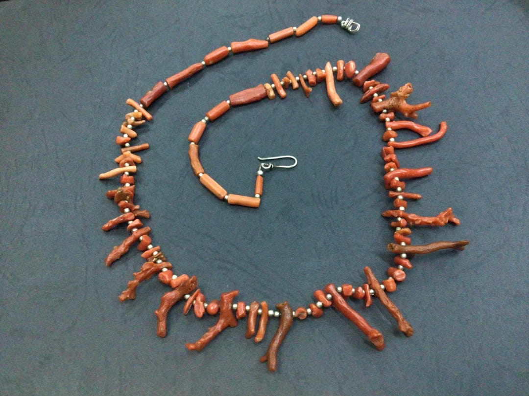 Antique Natural Mediterranean Coral,coral Necklace,north African Coral ...