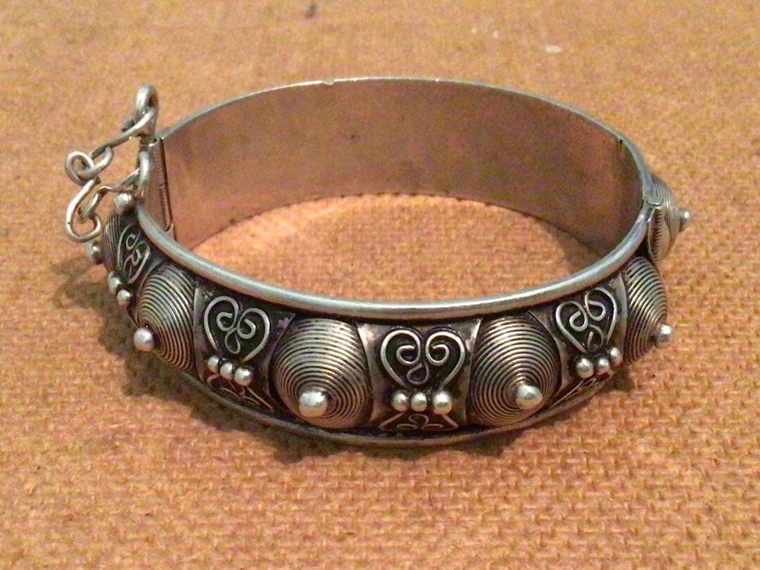 Vintage Moroccan Silver Bracelet,berber Silver Bracelet,berber Jewelry ...