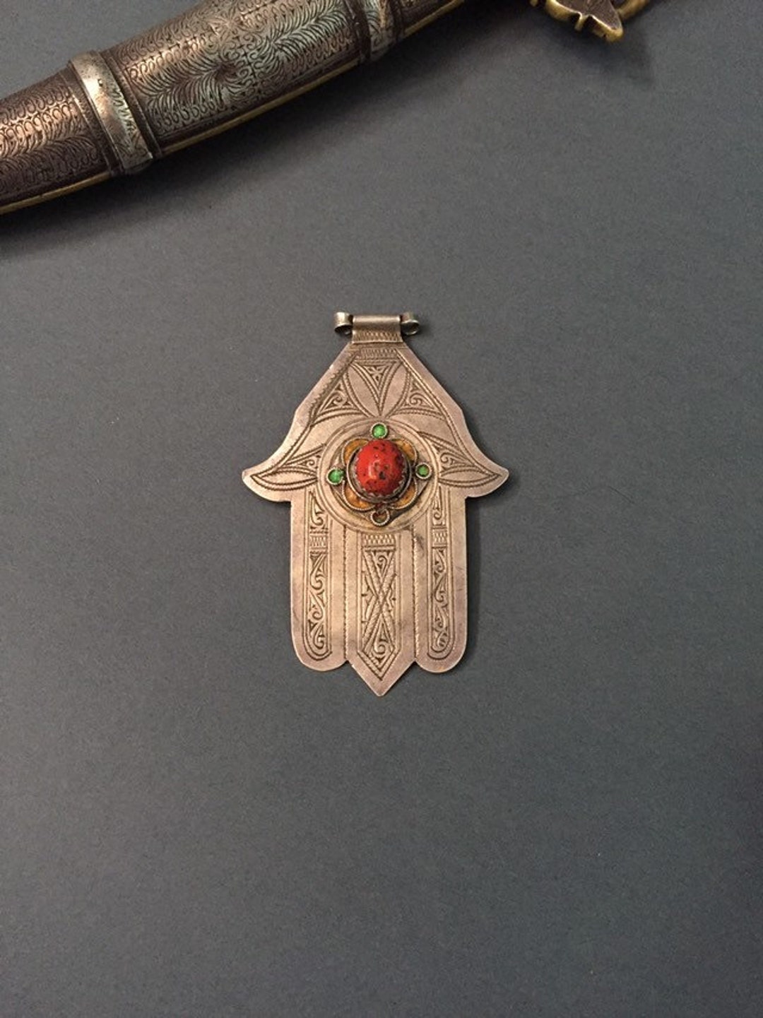 Antique Berber Silver Khamsa,berber Silver Amulet,berber Khamsa,hamsa ...