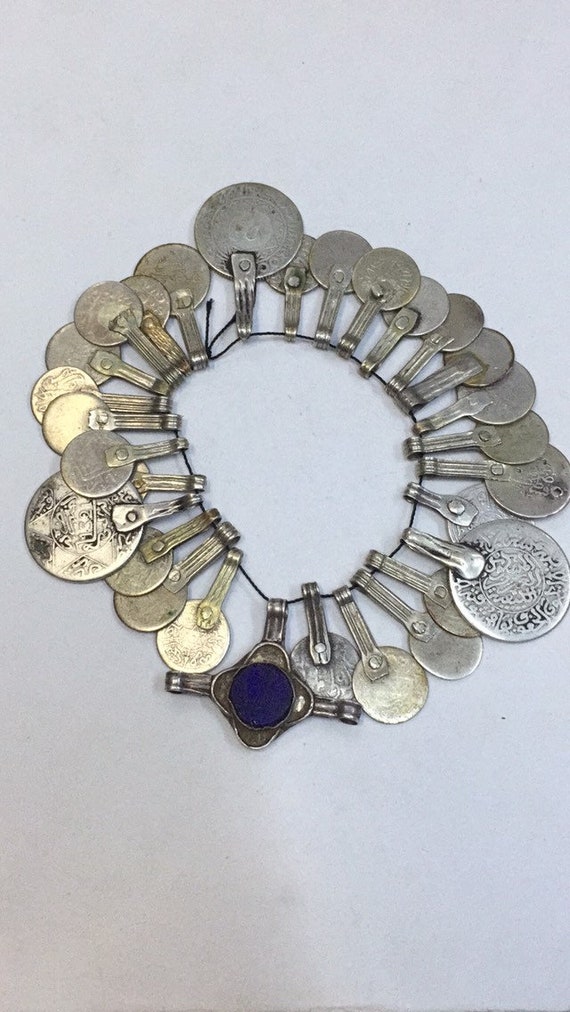 Antique Moroccan silver coin pendant,Berber jewelry,M… - Gem