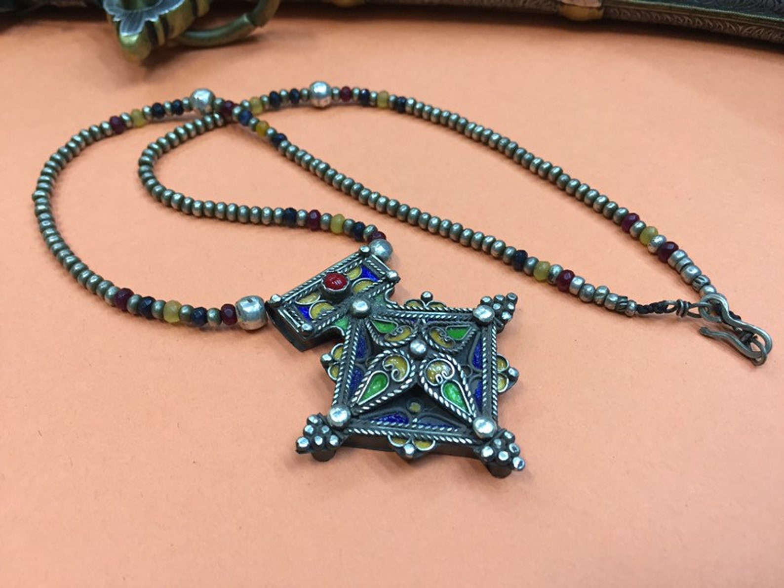 Silver Enamel Crossberber Silver Crosssaharien Silver - Etsy