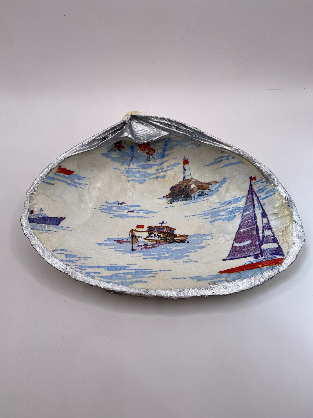 Sailboat Clam Shell Jewelry/trinket Tray - Etsy