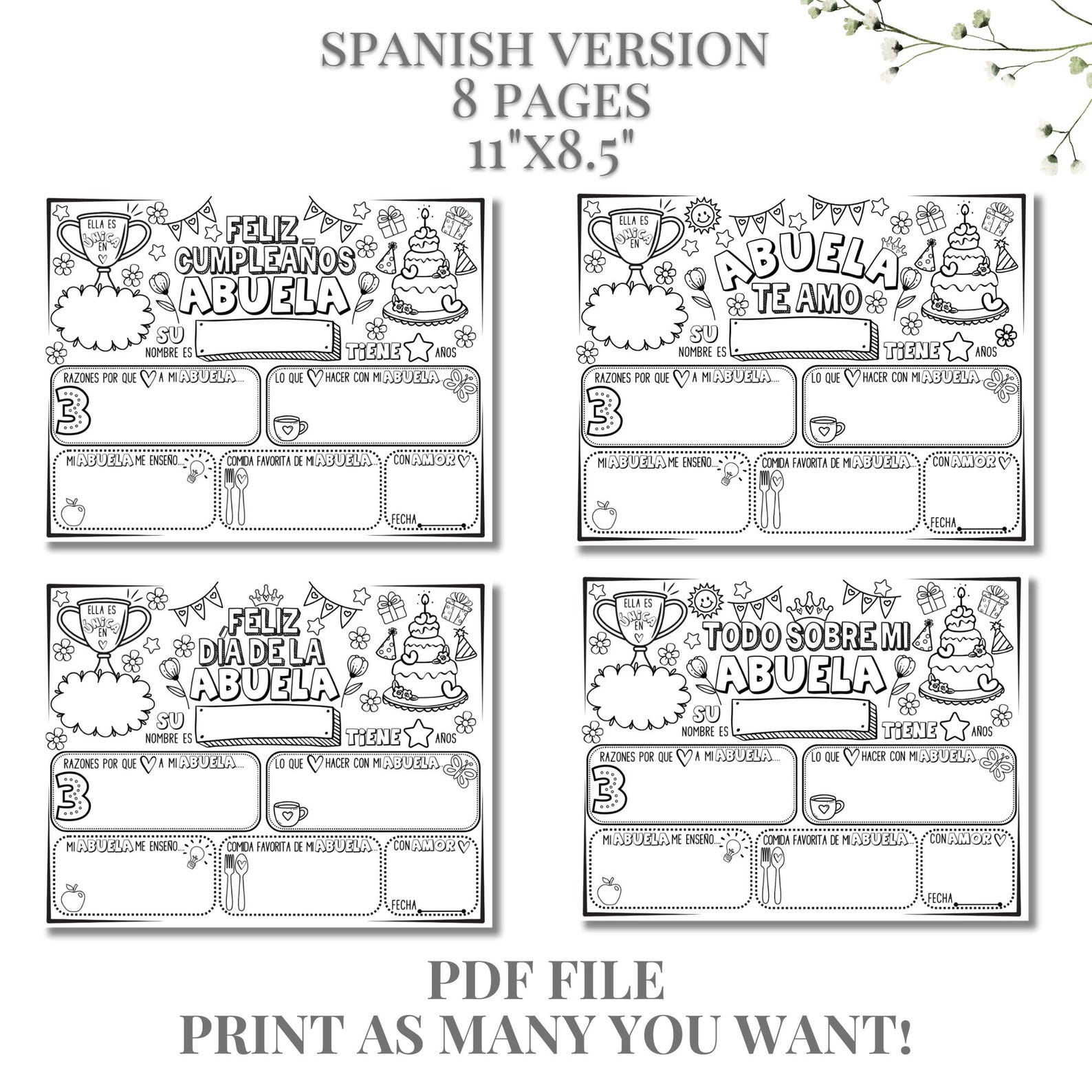 Happy Birthday Grandma Coloring Page | Printable All About My Grandma ...