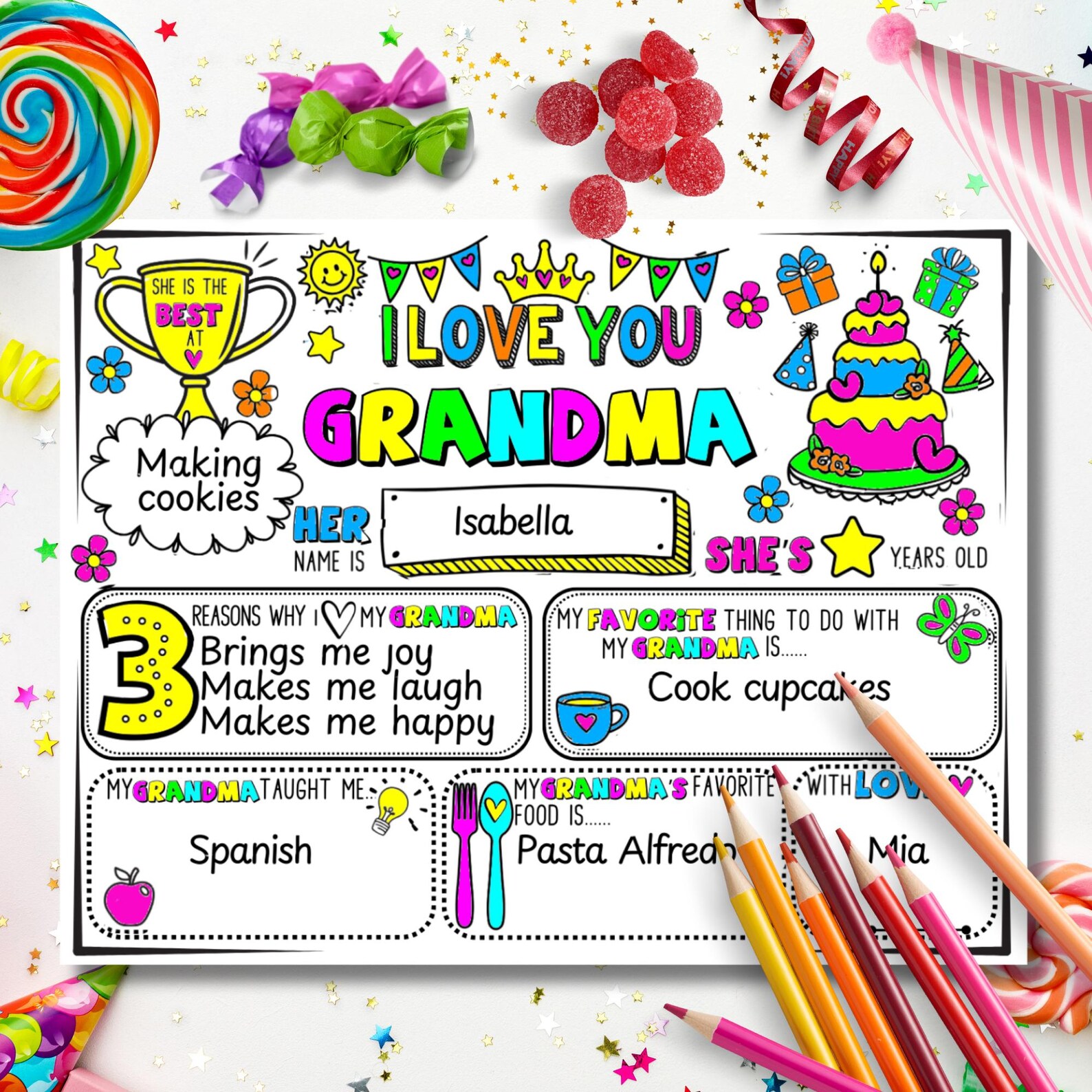 Happy Birthday Grandma Coloring Page | Printable All About My Grandma ...
