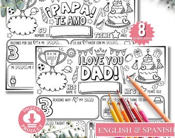 Happy Birthday Dad Coloring Page | Happy Birthday Dad Placemat Activity ...