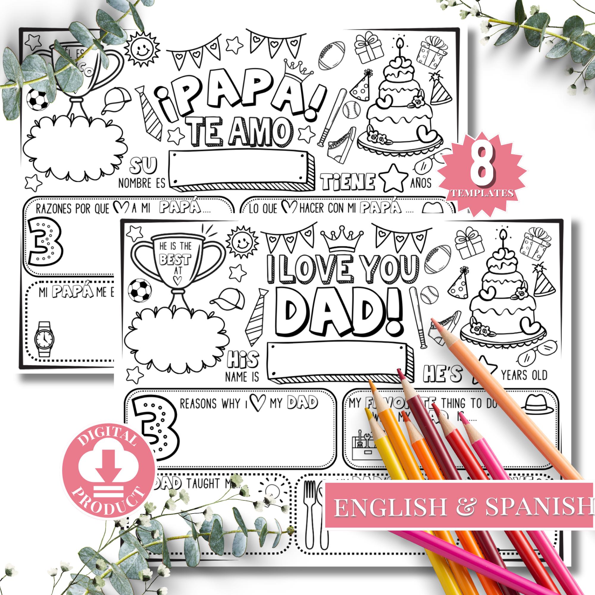 Happy Birthday Dad Coloring Page | Happy Birthday Dad Placemat Activity ...