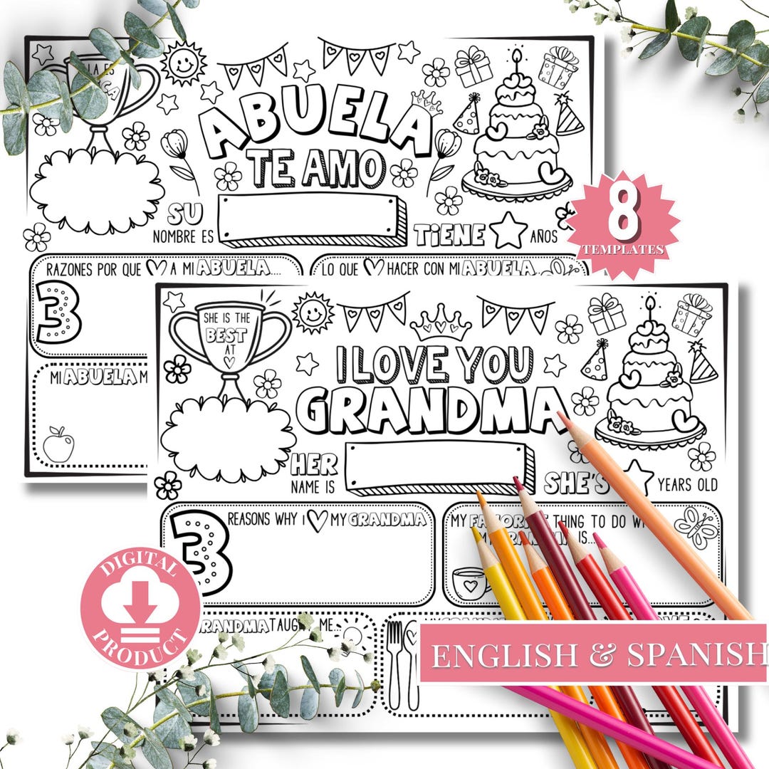 Happy Birthday Grandma Coloring Page | Printable All About My Grandma ...