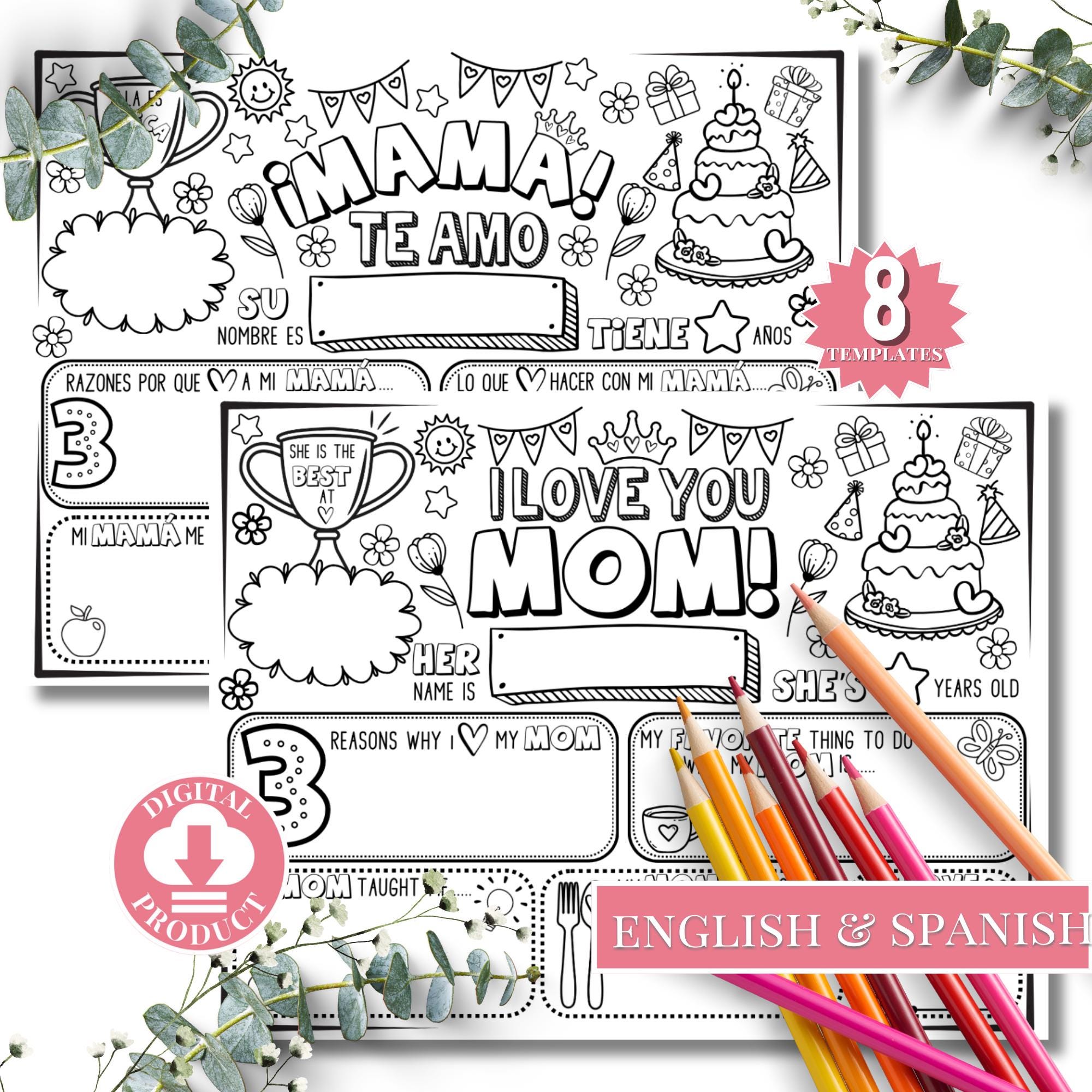 Happy Birthday Mom Coloring Page | Printable All About Mom Fill in ...