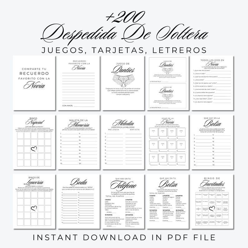 Despedida De Soltera Juegos Mega Bundle 03 - Juegos Para Boda - Bridal ...