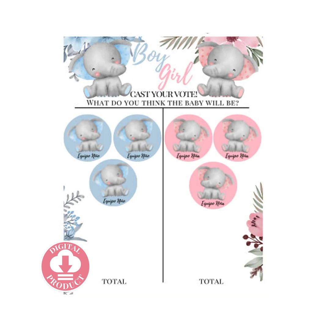 Baby Gender Reveal Cast Your Vote Gender Reveal Voting Board Gender ...