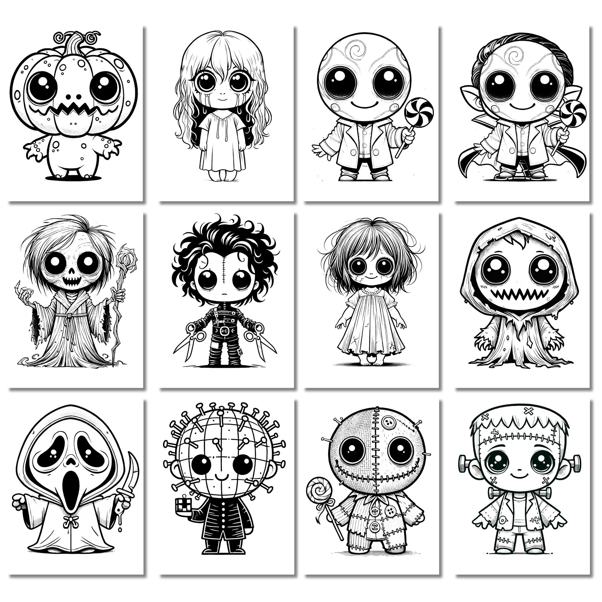 Halloween Coloring Pages Spooky Coloring Book Kawaii Halloween Coloring ...