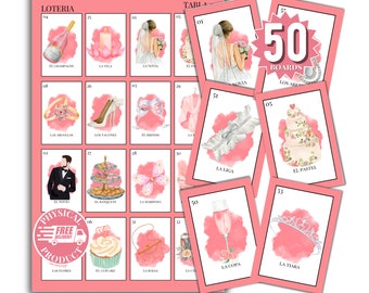 Despedida De Soltera Loteria Juegos 100 Tableros Juegos Para Boda ...