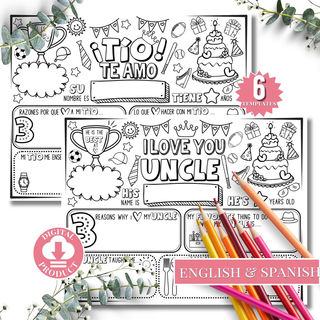 Happy Birthday Uncle Coloring Page | Printable All About My Uncle Fill ...