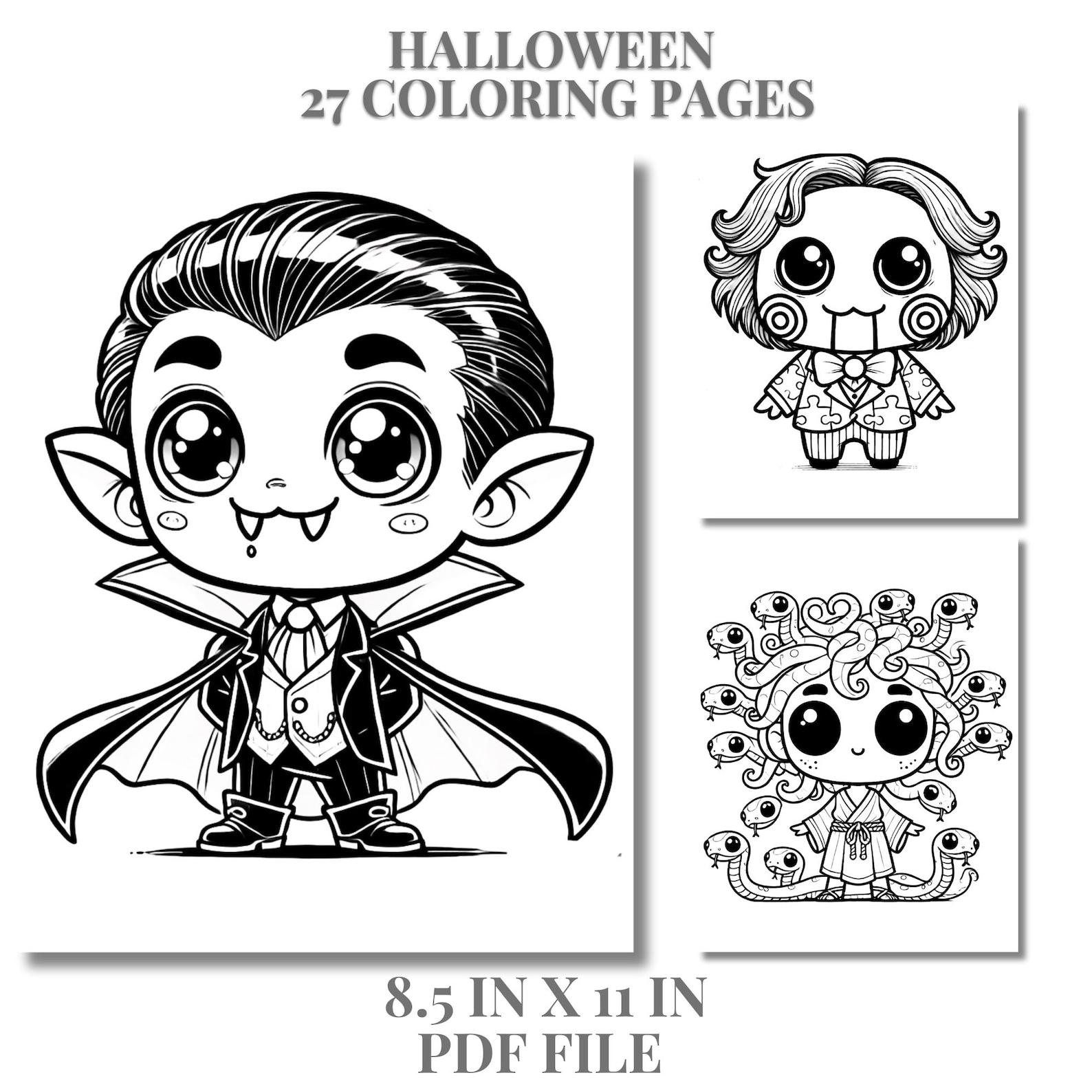 Halloween Coloring Pages Spooky Coloring Book Kawaii Halloween Coloring ...