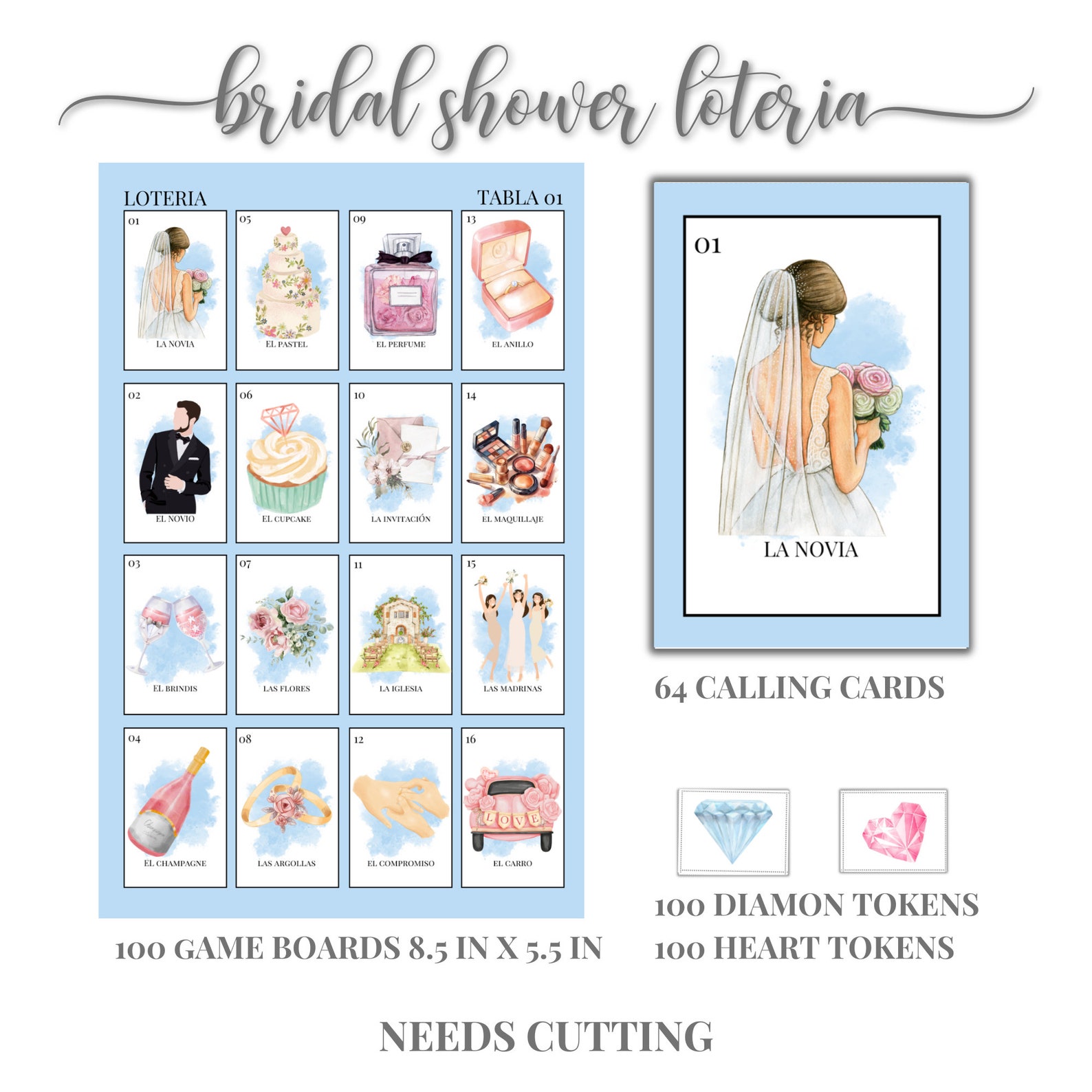 Despedida De Soltera Loteria Juegos 100 Tableros Juegos Para Boda ...