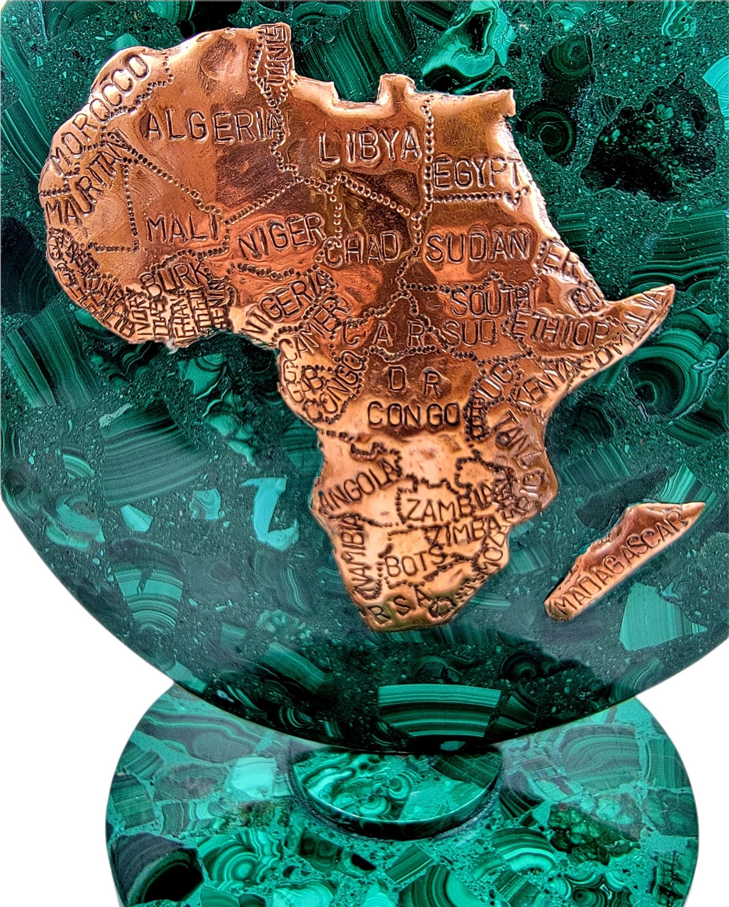 Vintage Malachite & Copper Map of Africa - Etsy