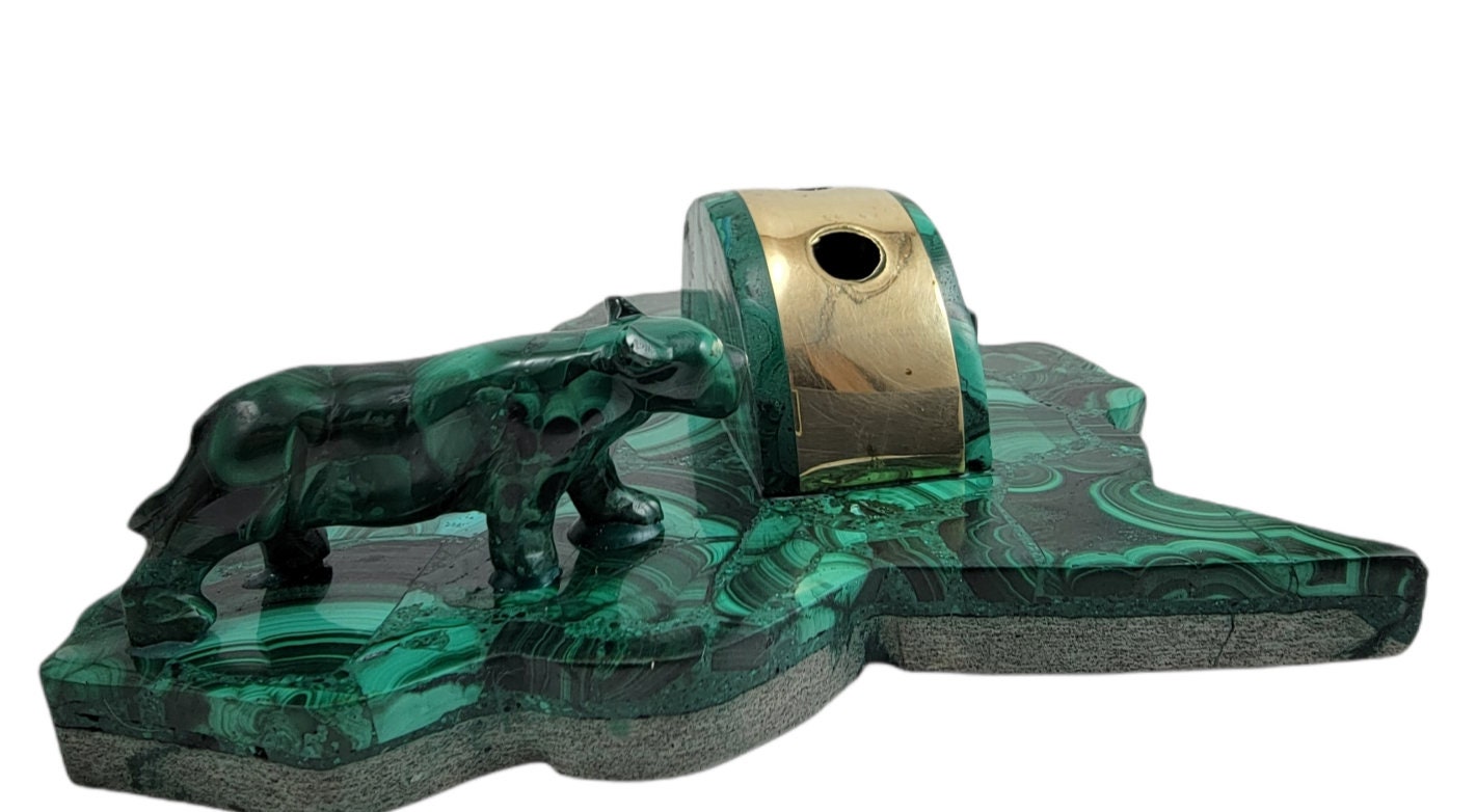 Vintage Malachite Pen Holder - Etsy