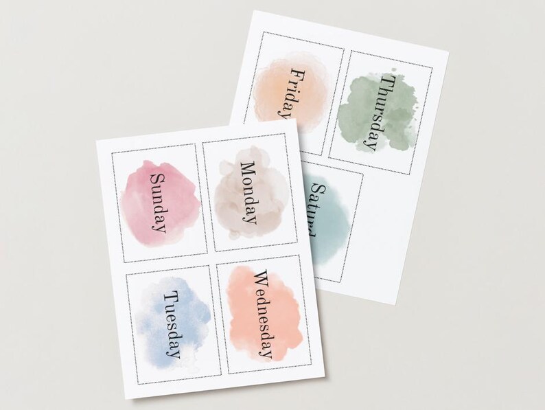 Months of the Year Printable Cards, Water Color Themed, Pocket Chart ...